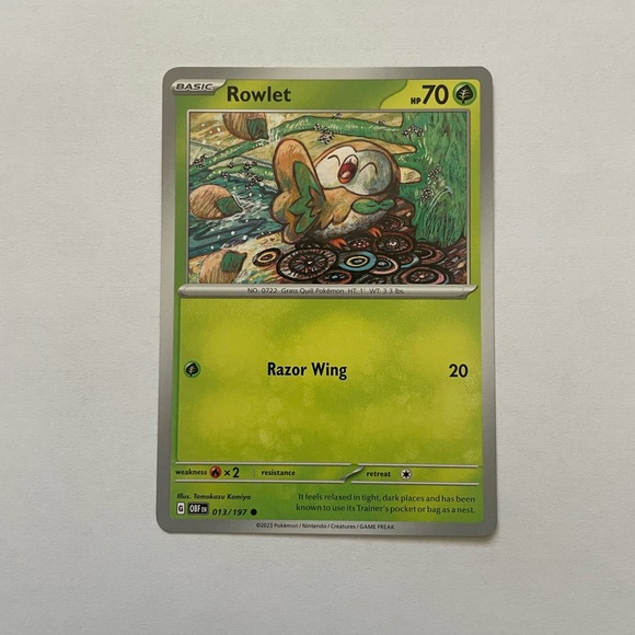 Pokemon | Toys | Pokemon Tcg Obsidian Flames Rowlet 3 Card Regular ...